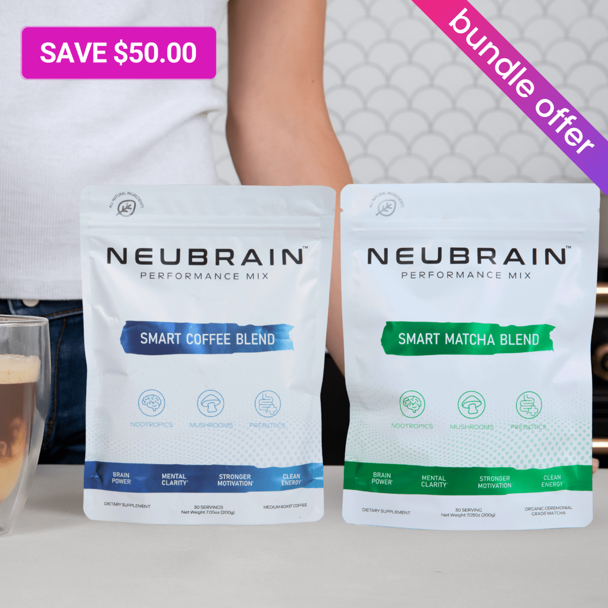 30 Servings Smart Matcha, NEUBRAIN Mushroom Matcha