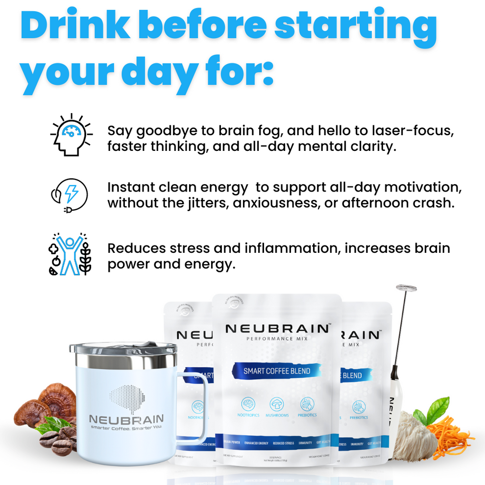 30 Servings Smart Coffee, NEUBRAIN Mushroom Coffee